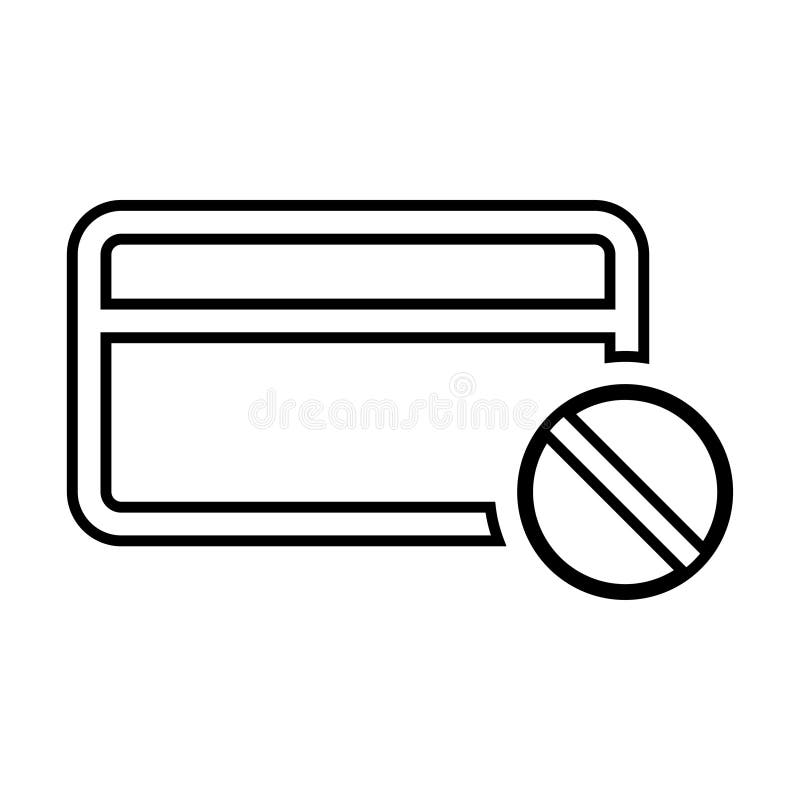 Card Block Icon in Line Style Stock Vector - Illustration of material ...