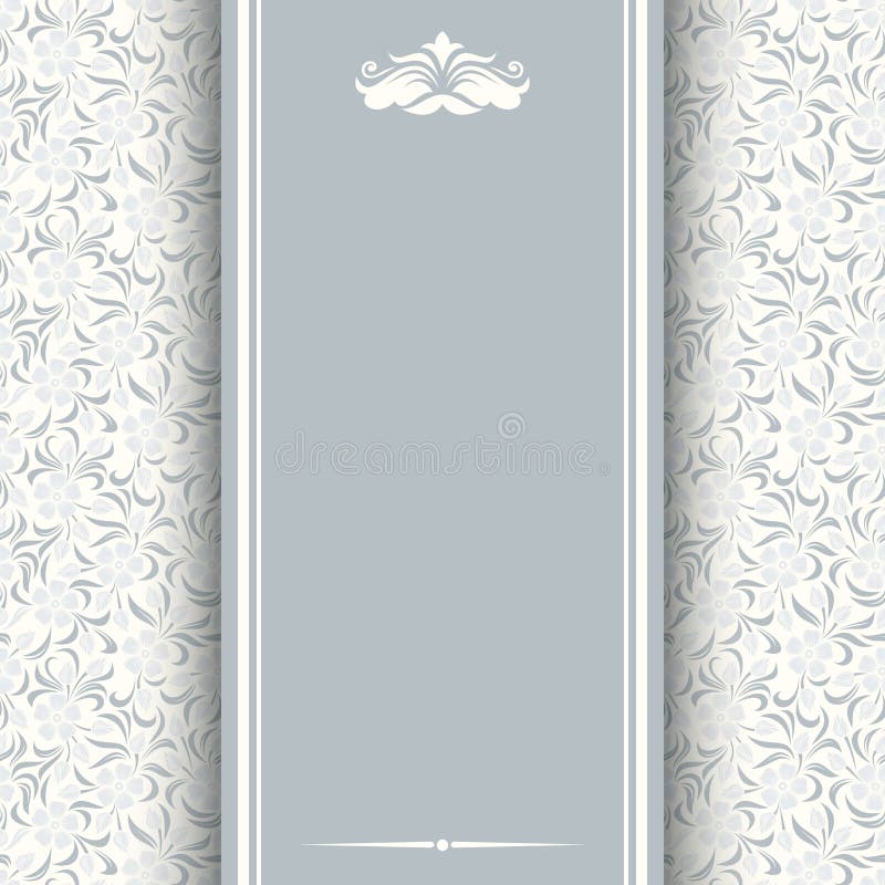 Card with Blue Floral Pattern. Stock Vector - Illustration of card ...