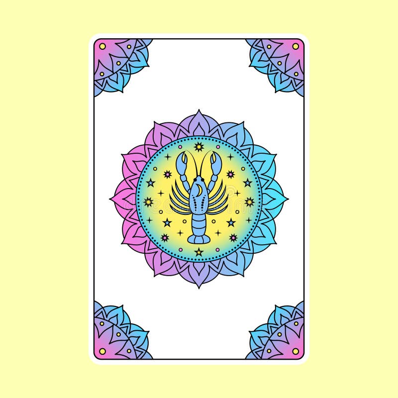 Card with Cancer Zodiac Sign Stock Vector - Illustration of abstract ...