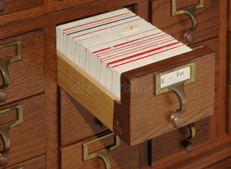 Card Catalogue - Two Drawers Stock Photo - Image of furniture, list: 154010