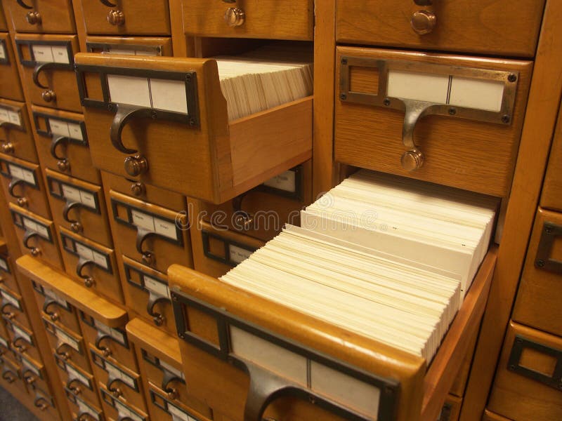 Card Catalogue - Two Drawers Stock Photo - Image of furniture, list: 154010