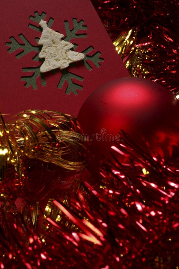 Card and Christmas Decoration Stock Photo - Image of confetti, glowing ...