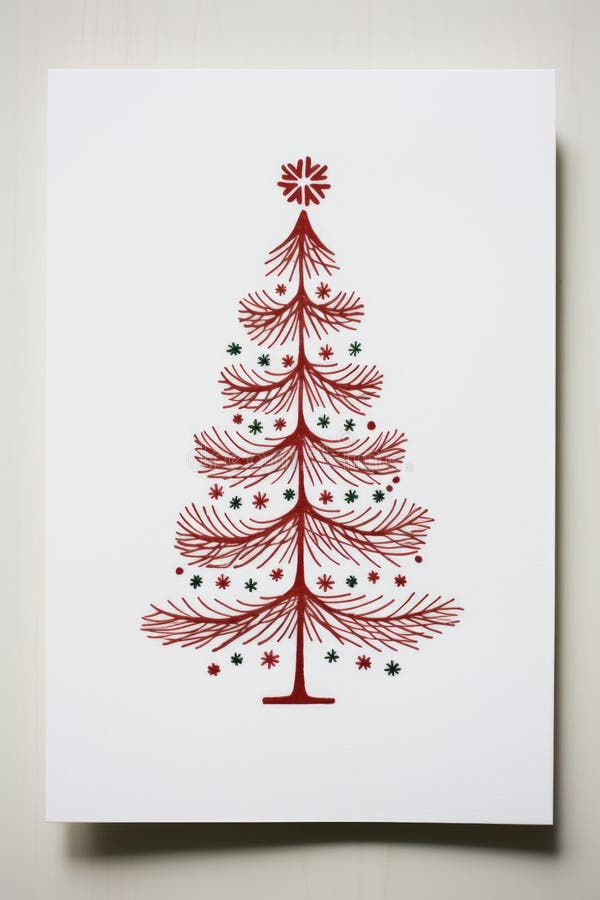 A Card with a Christmas Tree on it. Stock Illustration - Illustration ...