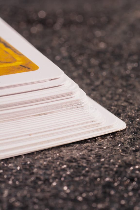Card Collection: Side View of a Towering Stack of Cards Stock Image ...