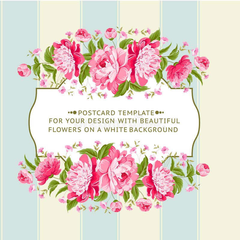 Card of color flowers stock vector. Illustration of anniversary - 43593207