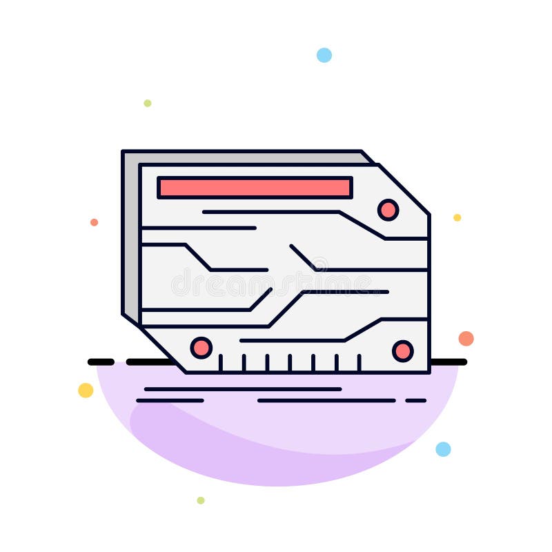 Card, Component, Custom, Electronic, Memory Flat Color Icon Vector ...