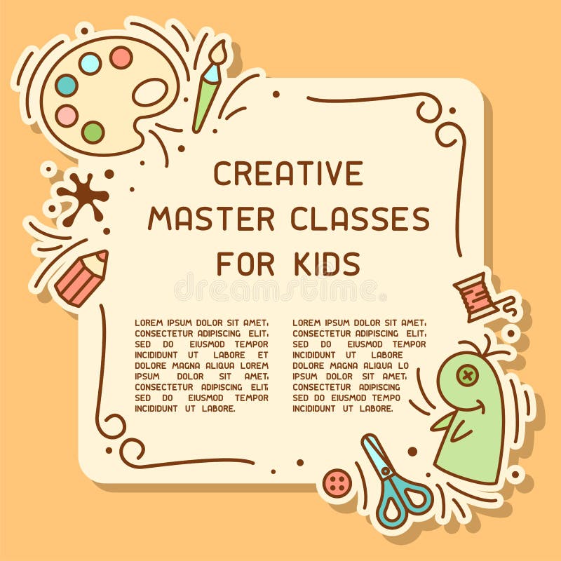 Card Concept of Kids Creative Master Classes Info Poster with Sample ...