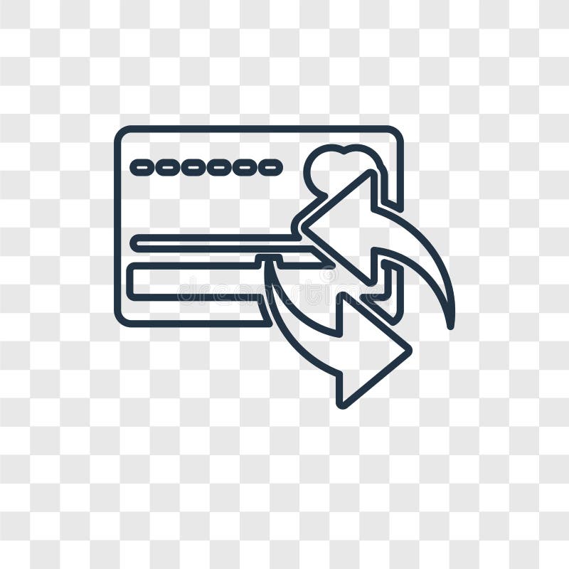 Card Concept Vector Linear Icon Isolated on Transparent Background ...
