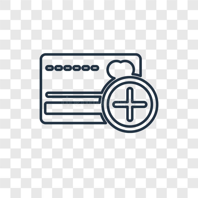 Card Concept Vector Linear Icon Isolated on Transparent Background ...