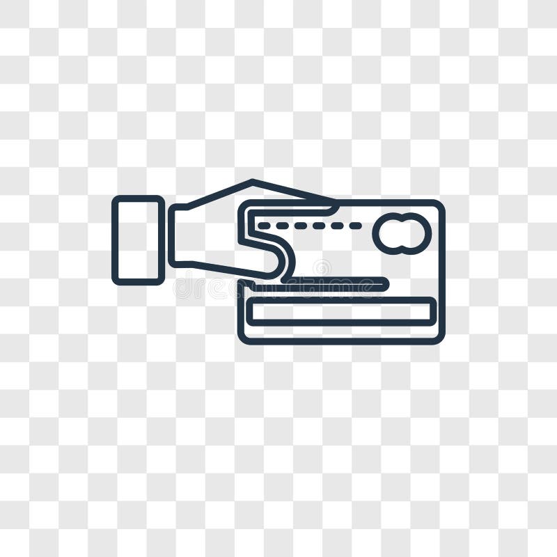 Card Concept Vector Linear Icon Isolated on Transparent Background ...