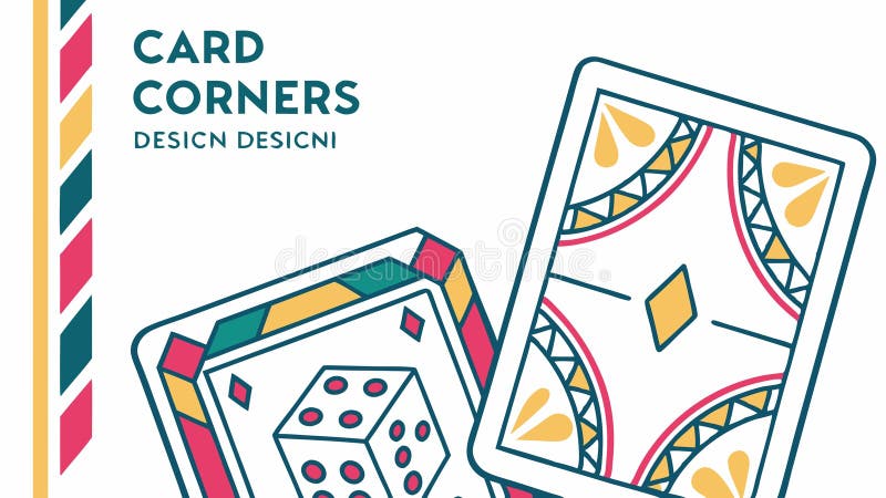 Card Corners with Playing Cards, Dice, Game Design Elements, Vector ...