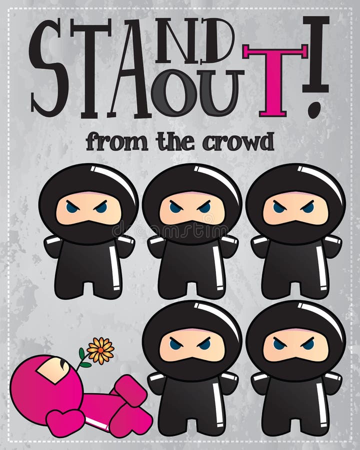 Card with Cute Cartoon Ninja Character Stock Vector - Illustration of ...