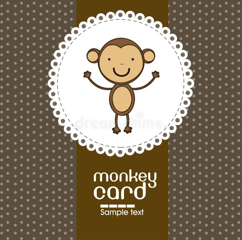 Card with cute monkey stock vector. Illustration of celebration - 25738082