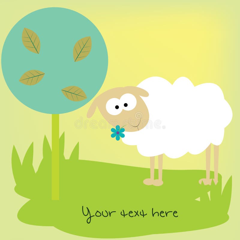 Card with cute sheep stock illustration. Illustration of pattern - 13455696