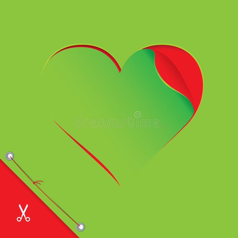 Card for Cutting Out the Heart Stock Vector - Illustration of ...