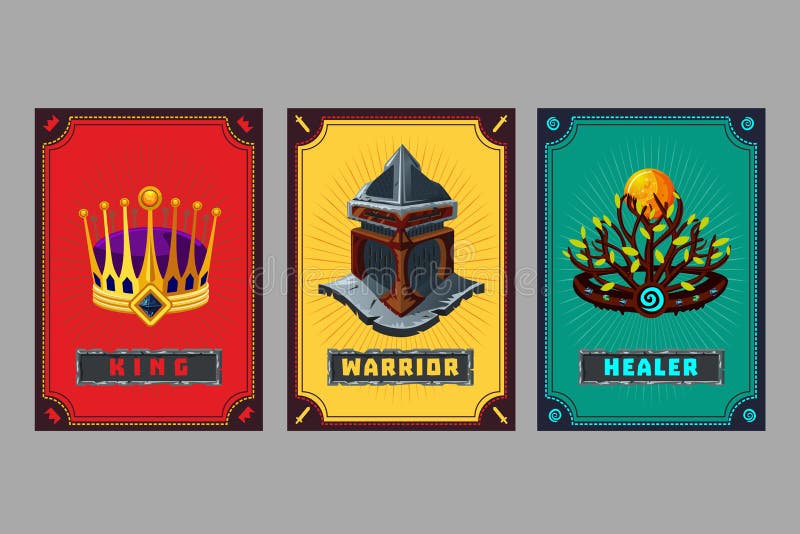 Card Deck. Collection Game Art. Fantasy Ui Kit with Magic Items. User ...