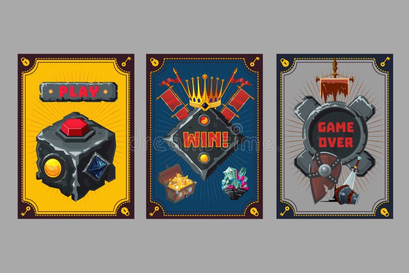 Card Deck. Collection Game Art. Fantasy Ui Kit with Magic Items. User ...