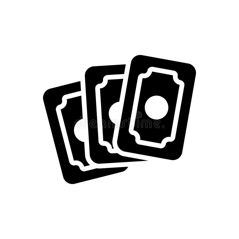 Black Solid Icon for Card Deck, Playing and Stack Stock Illustration ...