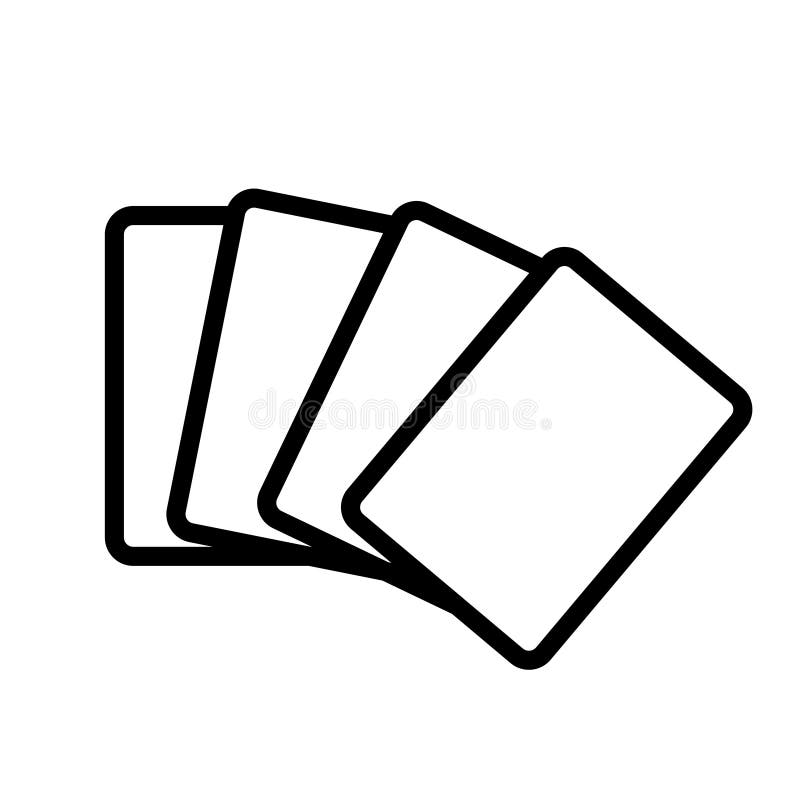 Card Deck Icon Line Isolated on White Background. Black Flat Thin Icon ...
