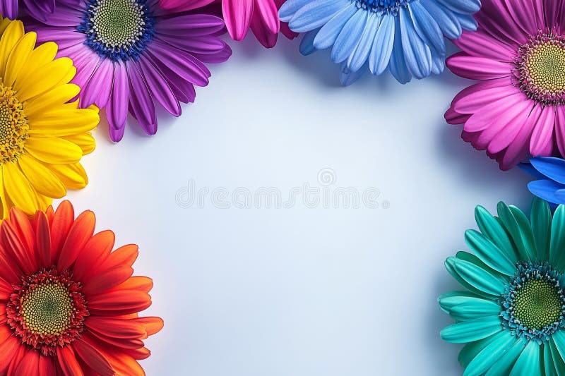 Card Design with a Floral Border that Includes a Range of 3D Flowers ...