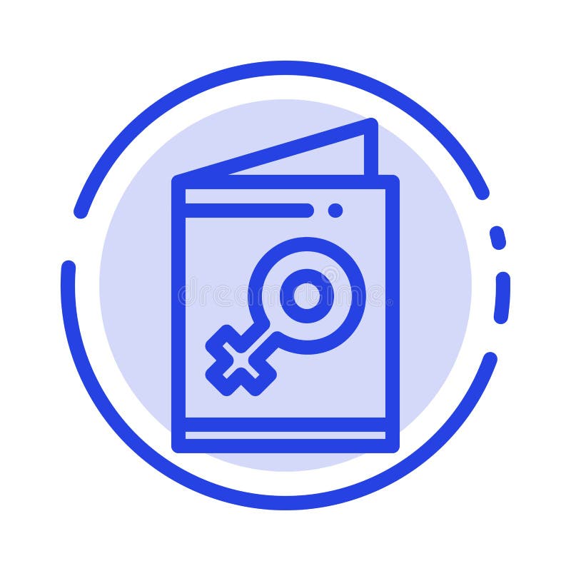 Card, Female, Symbol, Invite Blue Dotted Line Line Icon Stock Vector ...