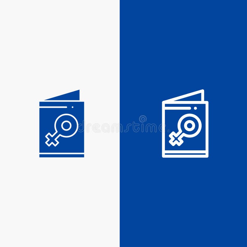 Card, Female, Symbol, Invite Line and Glyph Solid Icon Blue Banner ...