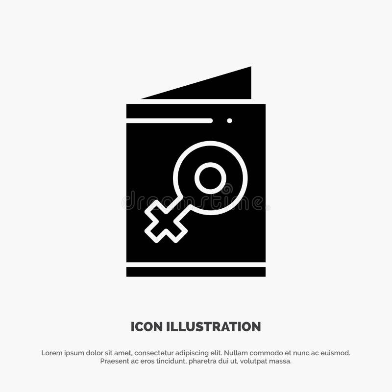 Card, Female, Symbol, Invite Solid Black Glyph Icon Stock Vector ...