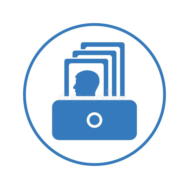Card File Icon Round Blue Color, Documents, Catalog, Information Paper ...