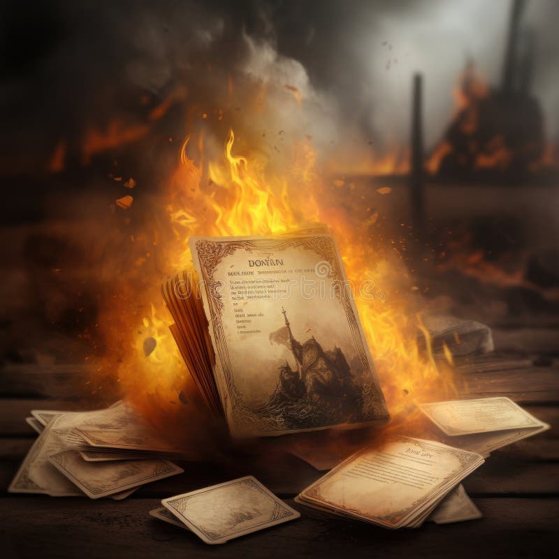 A Card on Fire and Smoke Generative AI Stock Illustration ...