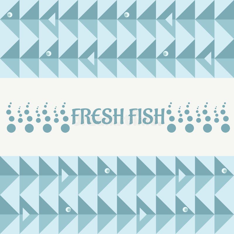 Card with Fish and Sea with Bubbles Stock Vector - Illustration of ...