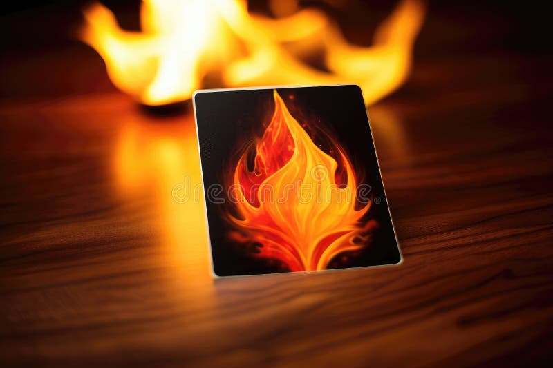 A Card with a Flame, Representing Passion or Intensity. Generative AI ...
