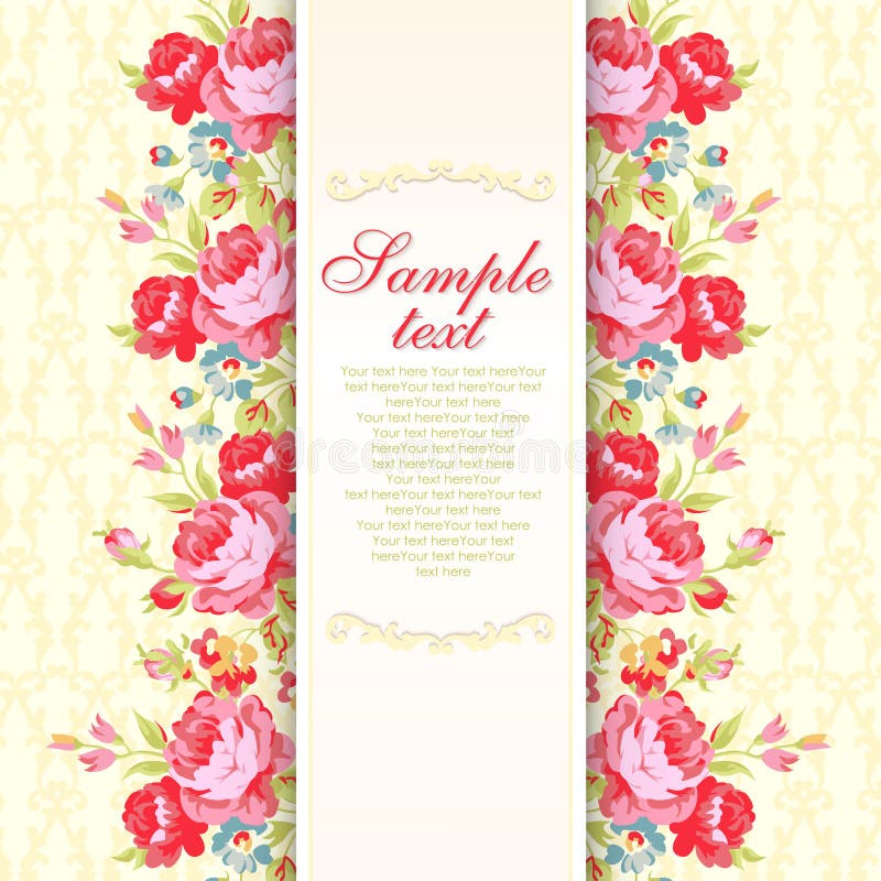 Card with floral pattern stock vector. Illustration of arrangement ...