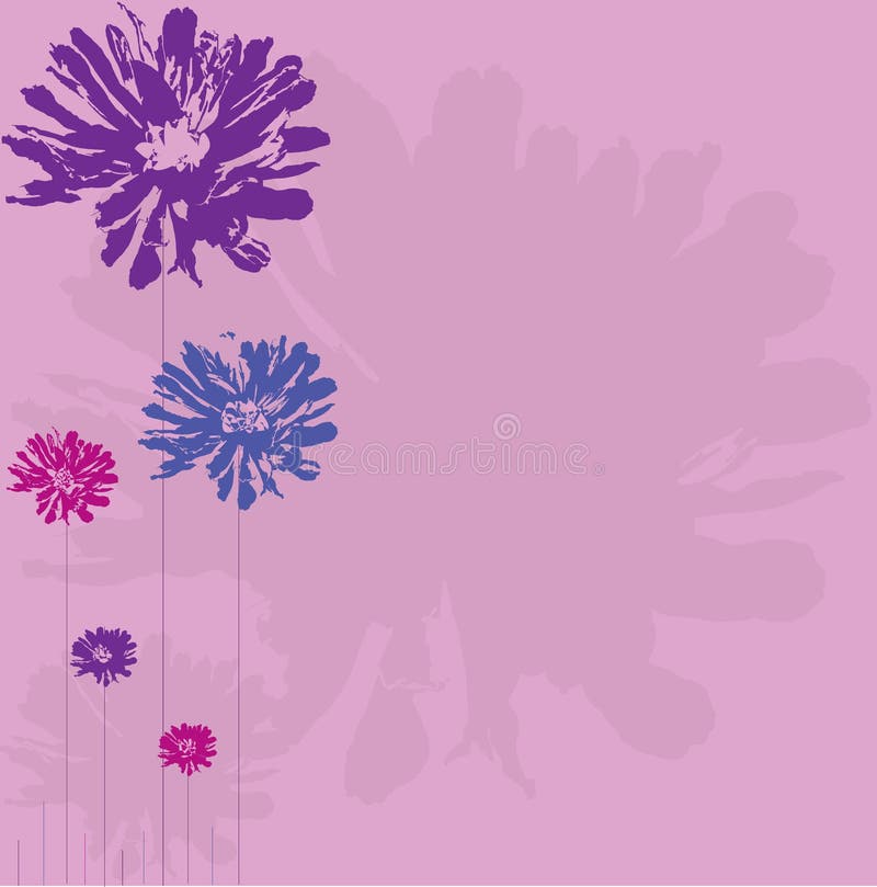 Postcard with Beautiful Flowers Stock Illustration - Illustration of ...