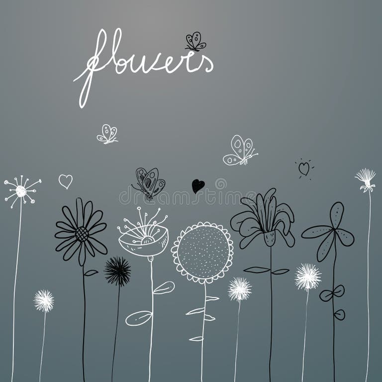 Card flowers background stock vector. Illustration of drawn - 42390836