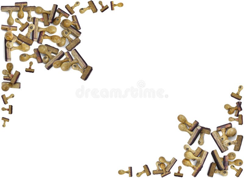 Card Frame with Lots of Wooden Stamps Corners Stock Image - Image of ...