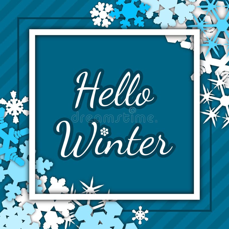 Hello winter template. stock vector. Illustration of banner - 341333401