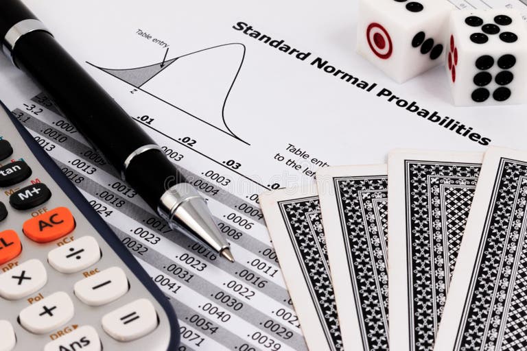Card Game, Calculator, Dice and Pen on Standard Normal Probabilities ...