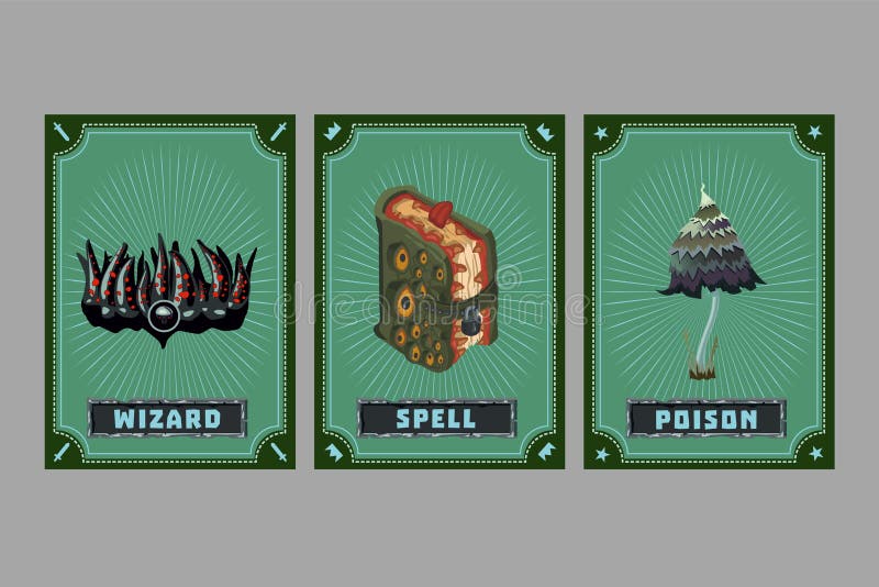 Card Game Collection. Fantasy Ui Kit with Magic Items. User Interface ...