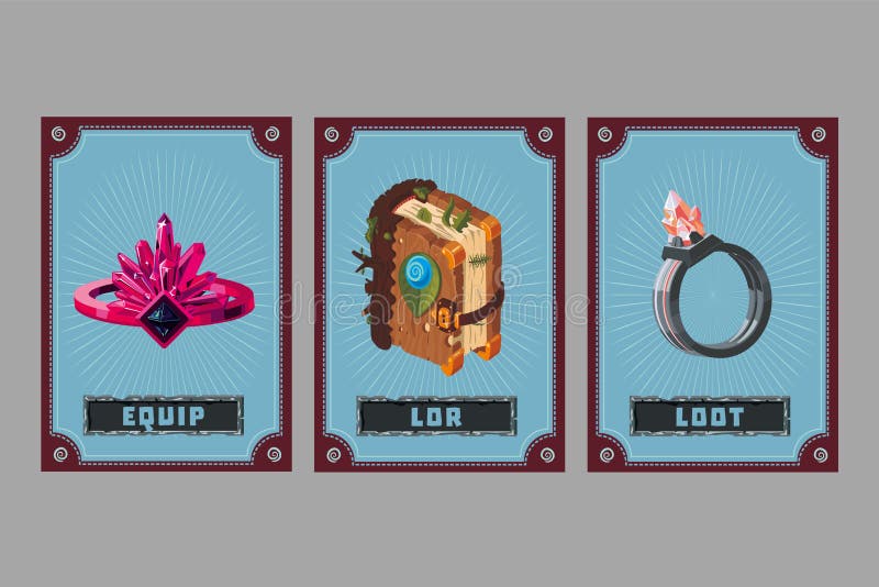 Card Game Collection. Fantasy Ui Kit with Magic Items. User Interface ...