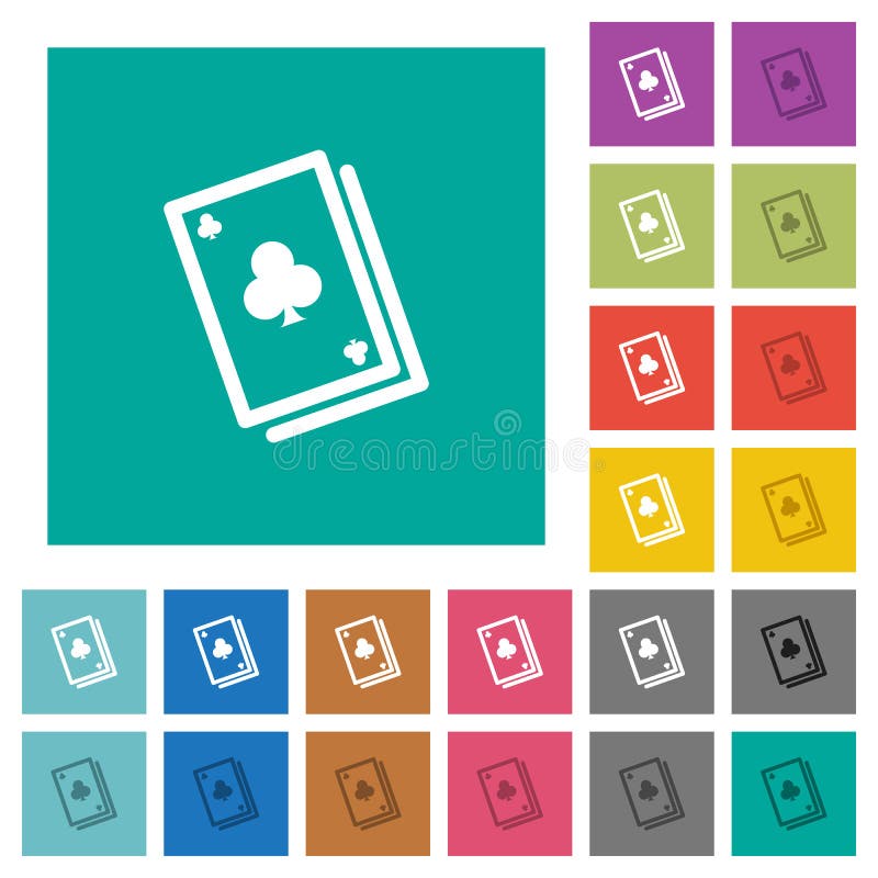 Card Game Square Flat Multi Colored Icons Stock Vector - Illustration ...