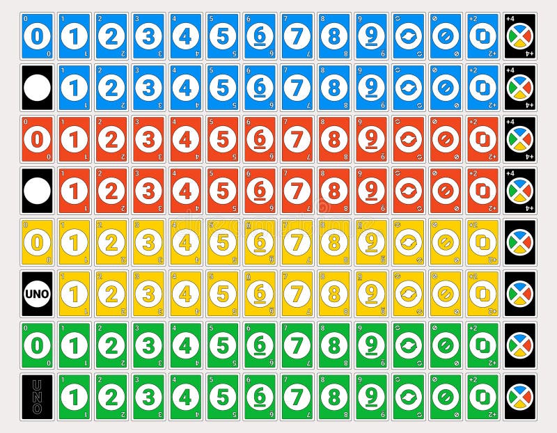 Card Game Uno in Retro Style. Vector Illustration, Isolated Objects ...