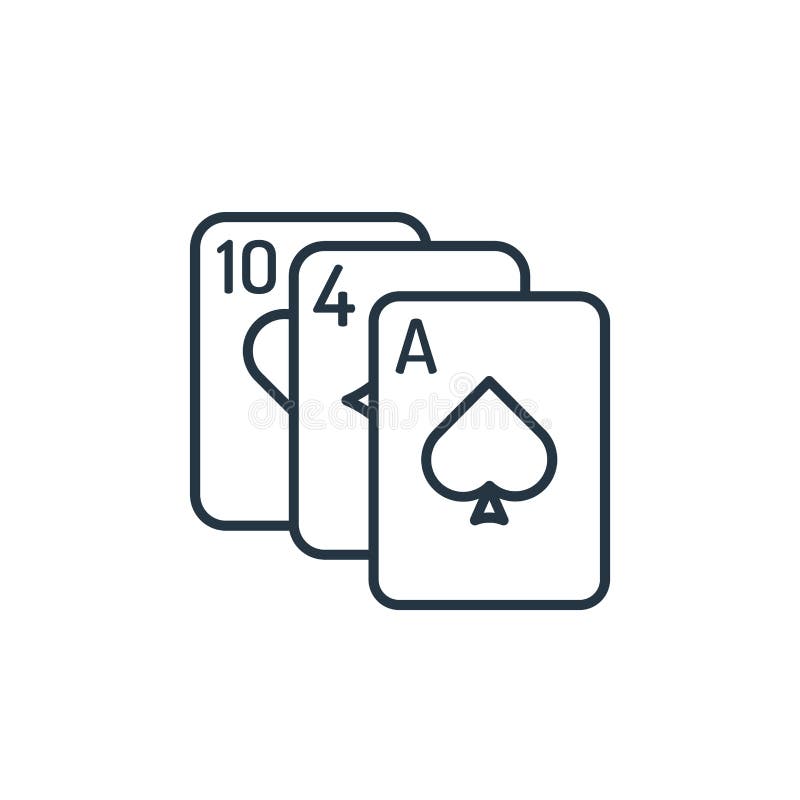 Card Game Vector Icon Isolated on White Background. Outline, Thin Line ...