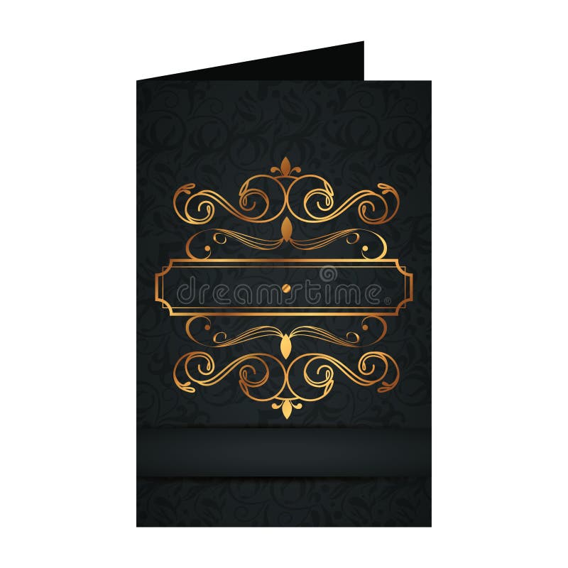 Card with Golden Label Victorian Style Stock Vector - Illustration of ...