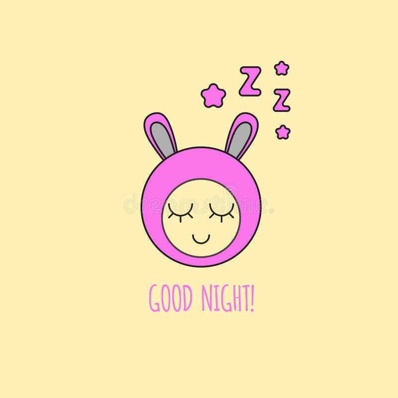 Good night emoticon stock vector. Illustration of icon - 48245130