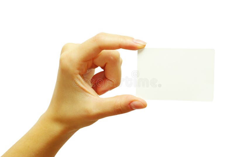 Card in hand stock image. Image of hand, text, isolated - 11587375