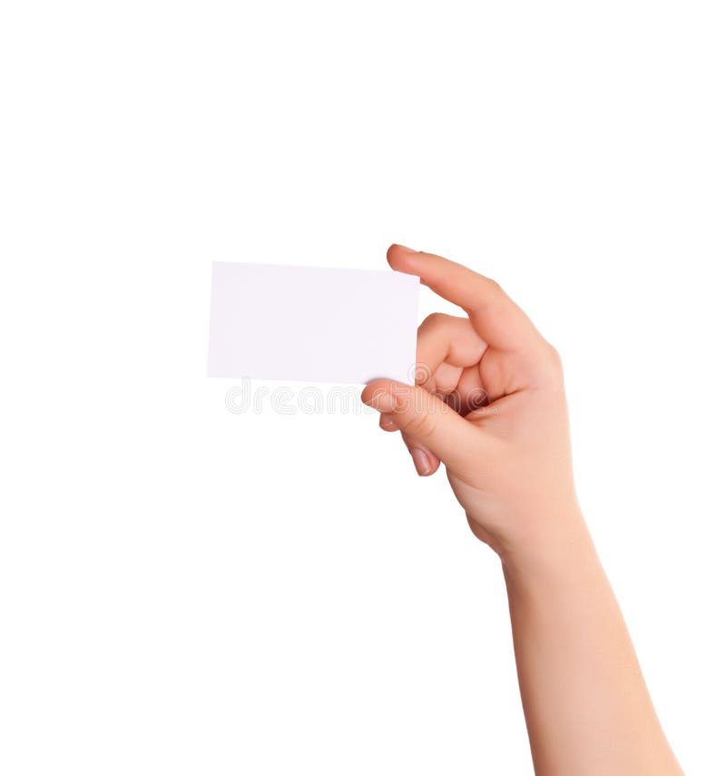 Hand Holding Blank Business Card Isolated Stock Photo - Image of held ...
