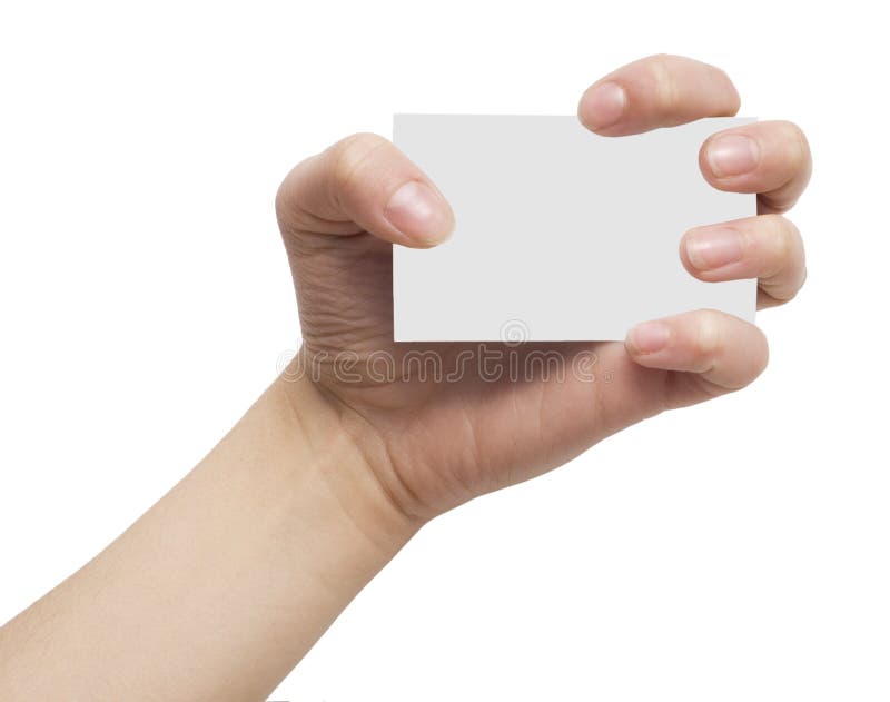 Hands Holding Two Empty White Cards for Motivational Messages Stock ...