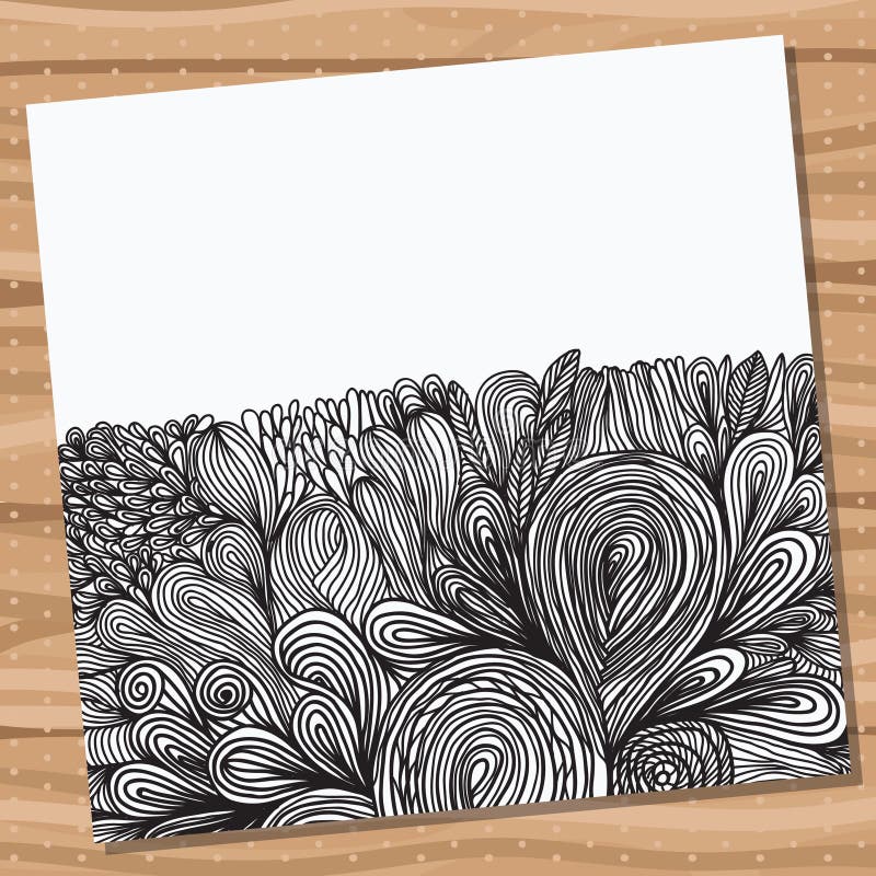 Card with Hand Drawn Abstract Doodles. Stock Vector - Illustration of ...