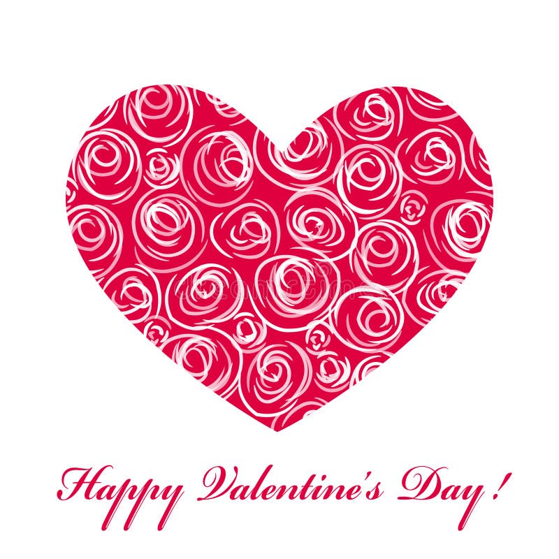 Card with heart and roses stock vector. Illustration of love - 26148949