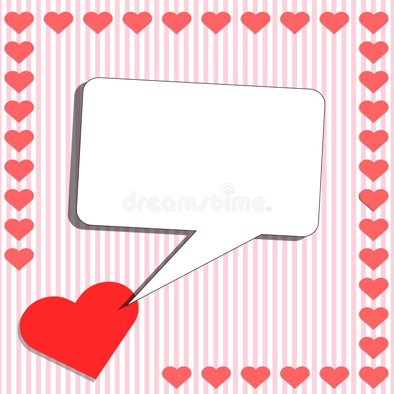 Card with Heart and Shouting Box Stock Illustration - Illustration of ...